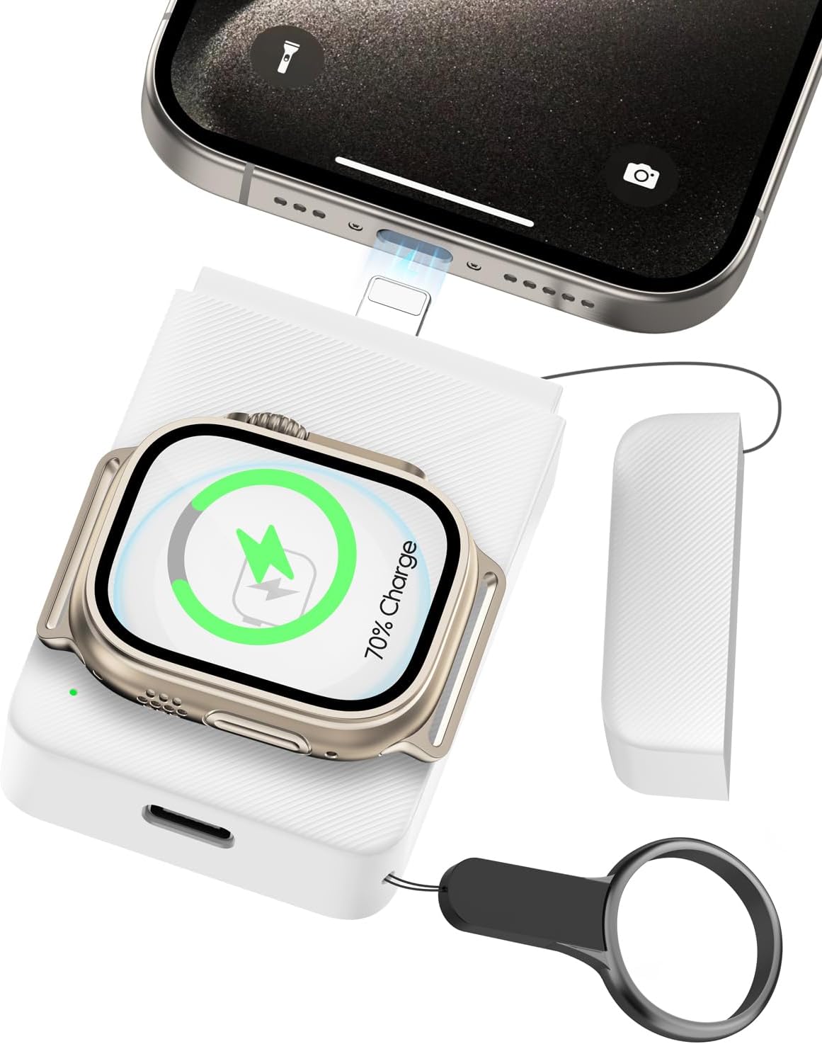 Amazon.com: Portable Apple Watch Charger 1500mAh, Pocket Size Wireless ...