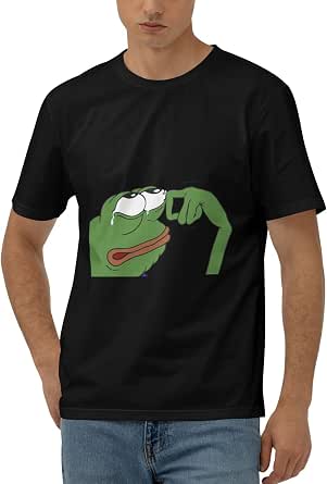 Pepe The Frog Thinking Casual Comfortable Cotton Round Neck Men's Short ...