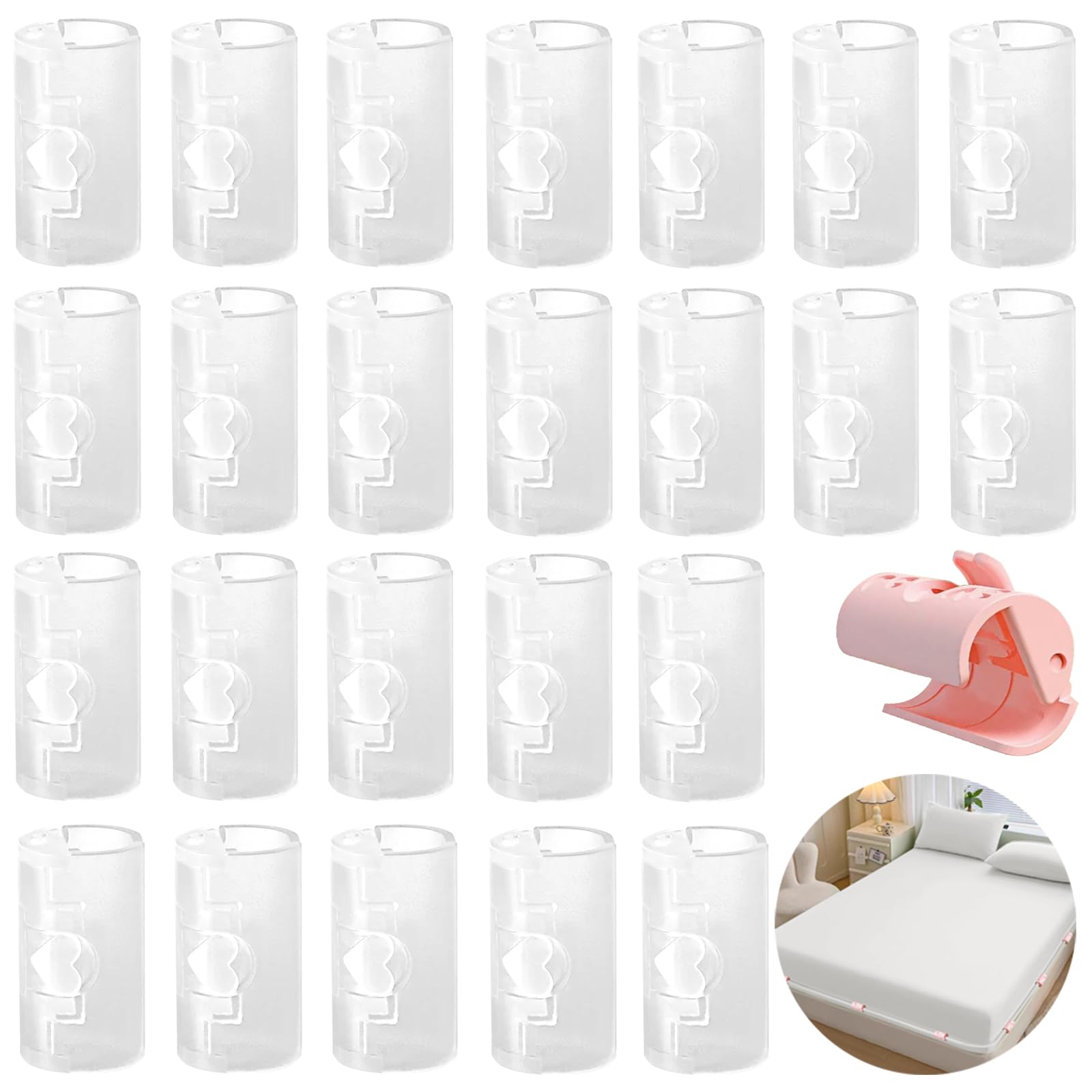 Amazon.com: VividCasa 24-Pack Bed Sheet Clips – Safe, No-Snap Back ...