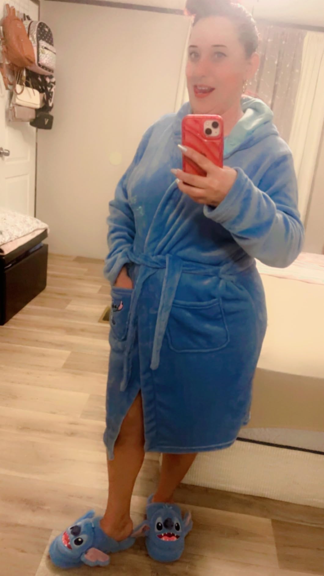 Disney Robes for Women, Lilo and Stitch Bath Robes, Fleece Bathrobe ...