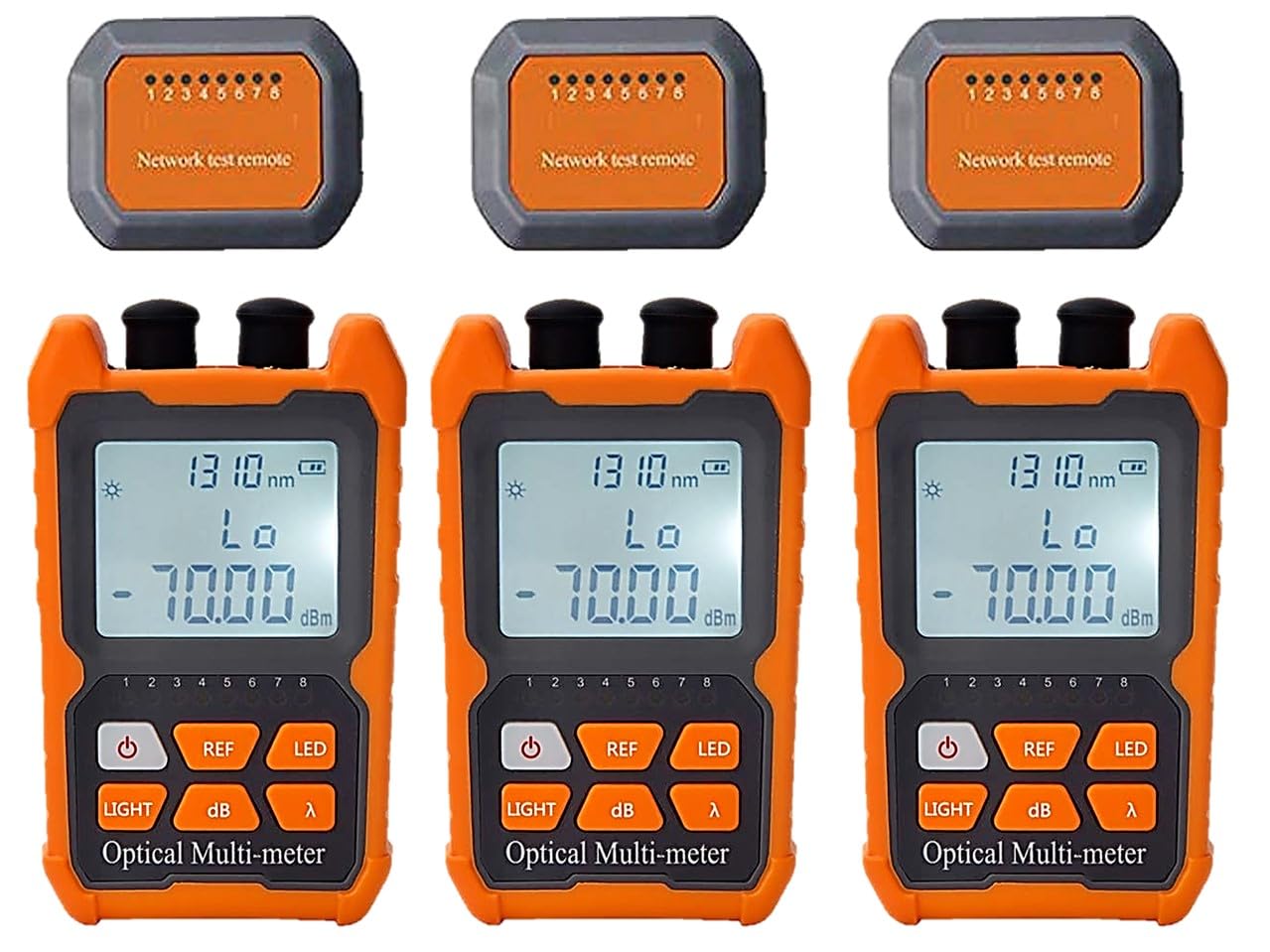 New Trensh 3 PCS ALL IN ONE Optical Power Meter Built-in 5KM VFL + RJ45 ...