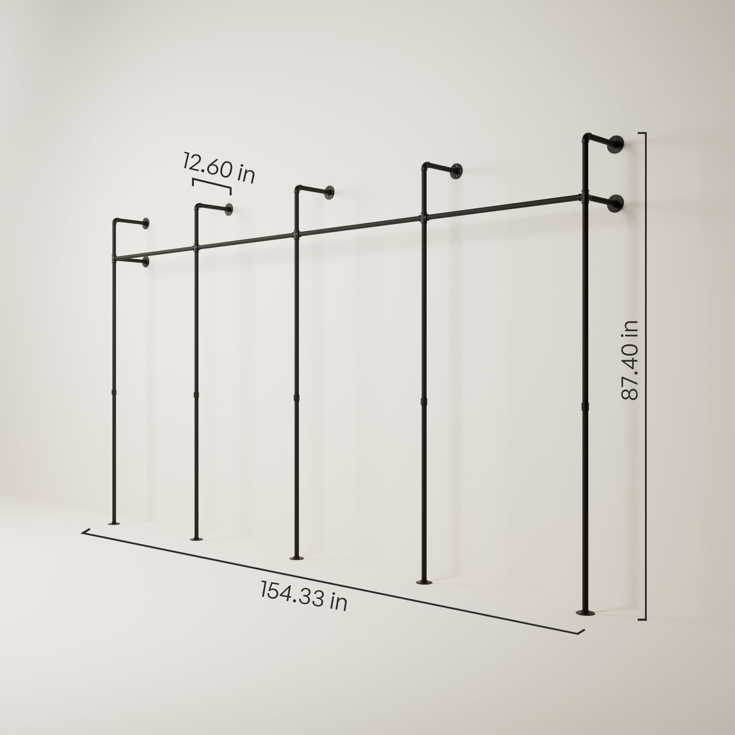 Snapklik.com : Pamo Industrial Pipe Clothing Rack - 880 Lbs Capacity ...
