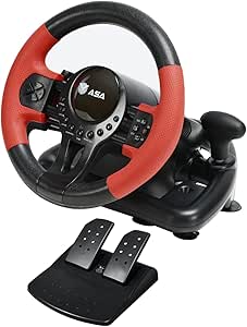 ASA A500 Racing Controller Kit - 180 Degree Rotation Steering Wheel and Pedals with Universal ...