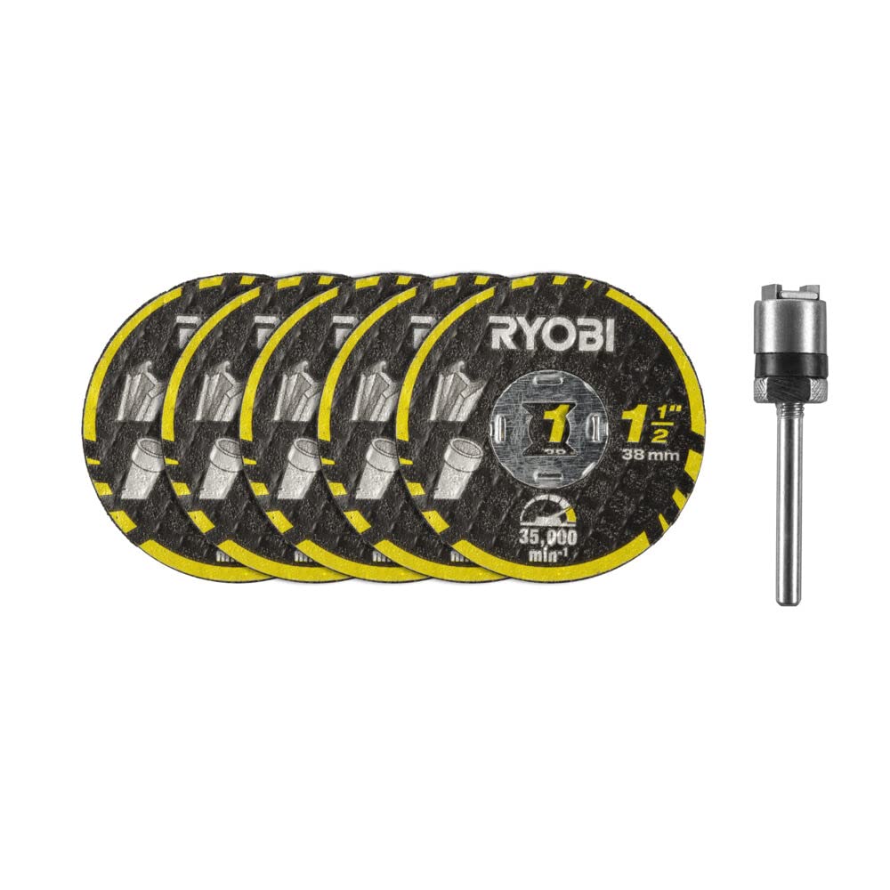 Ryobi RAR301-6 38 mm Twist Lock Cut-Off Disc Kit (6 Piece) Black ...