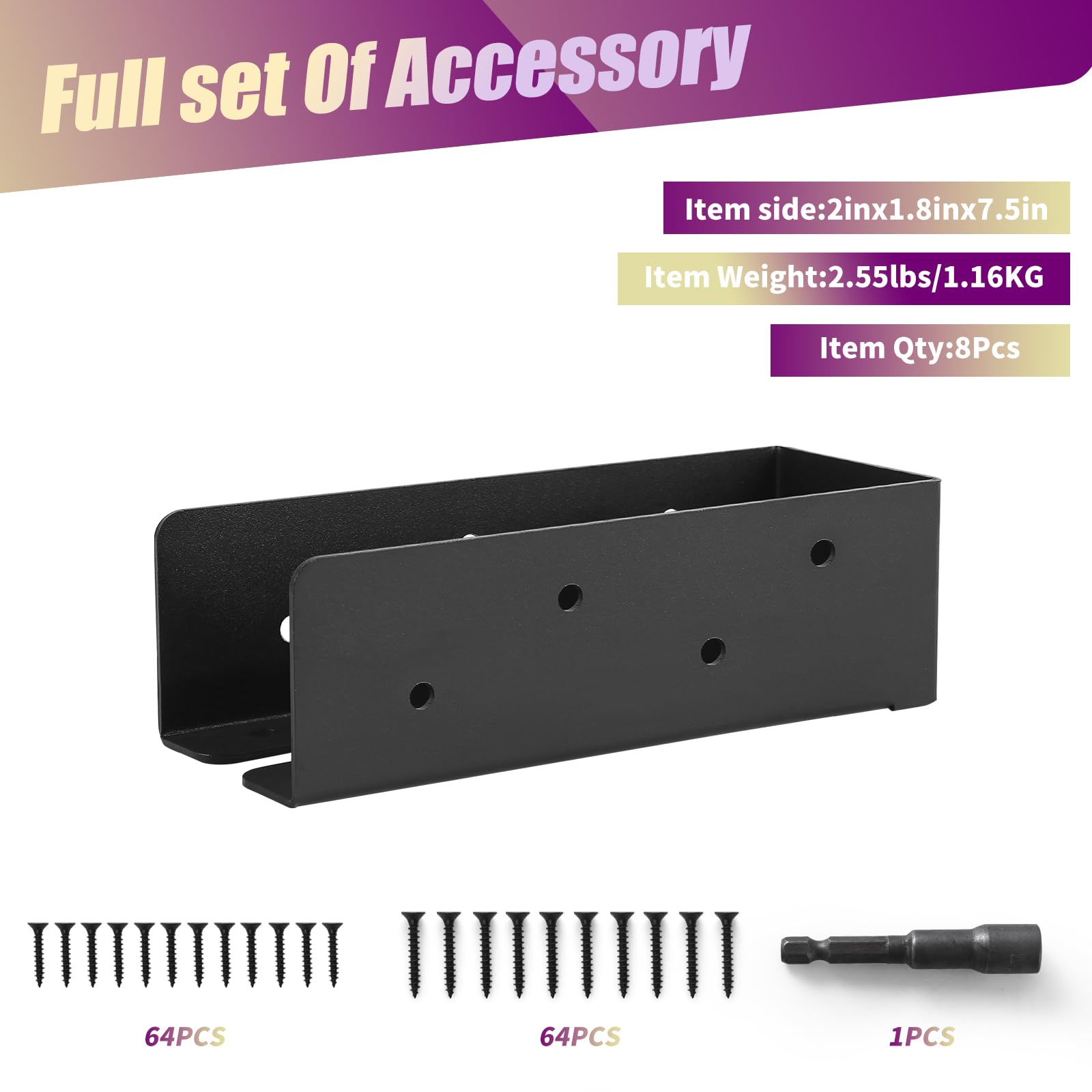 Snapklik.com : Concealed Joist Hangers, 8 Pcs 2"x8" Outdoor Trim ...