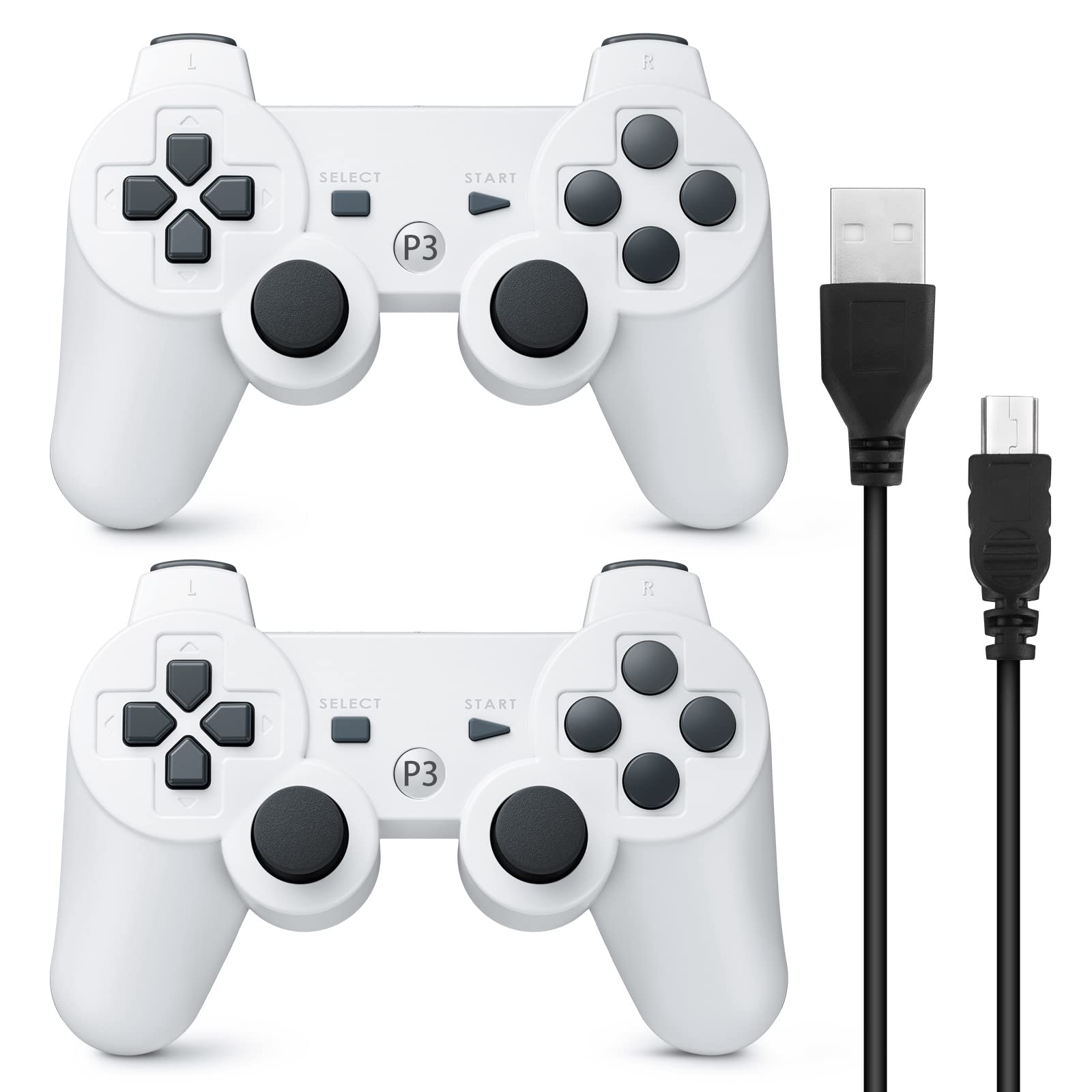 Powerextra Wireless Controller for PS3, 2 Pack High Performance Gaming ...