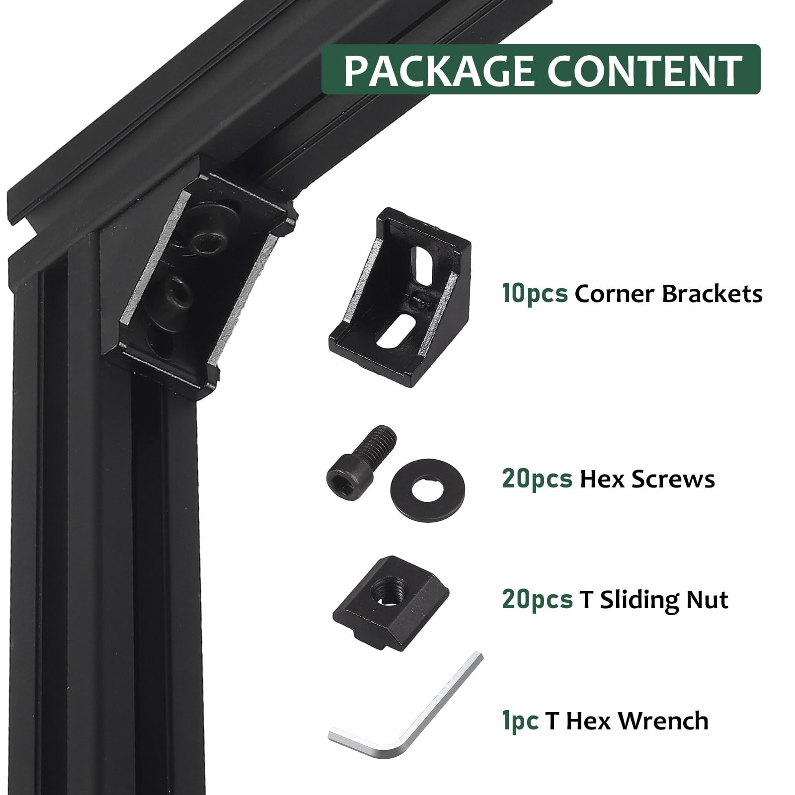 Snapklik.com : JiGiU 10Sets 2020 Series Aluminum Profile Connector ...