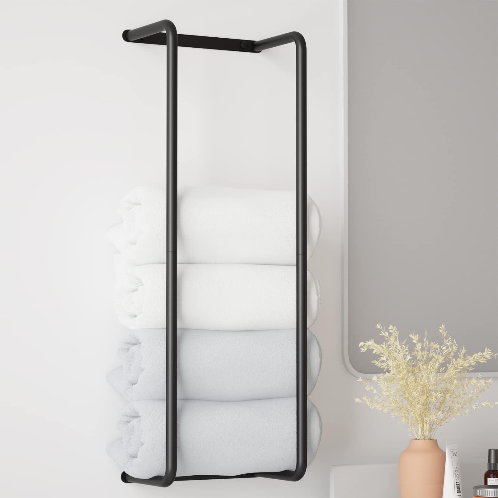 Amazon.com: Ntipox Matte Black Towel Racks for Bathroom 31 inch, 2 Tier ...