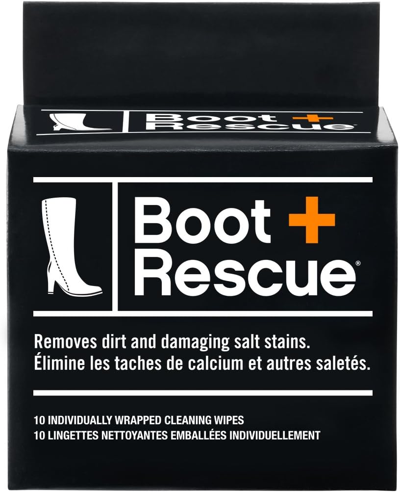 BootRescue All-Natural Cleaning Wipes. Remove Dirt & Damaging Salt Stains from Leather & Suede ...