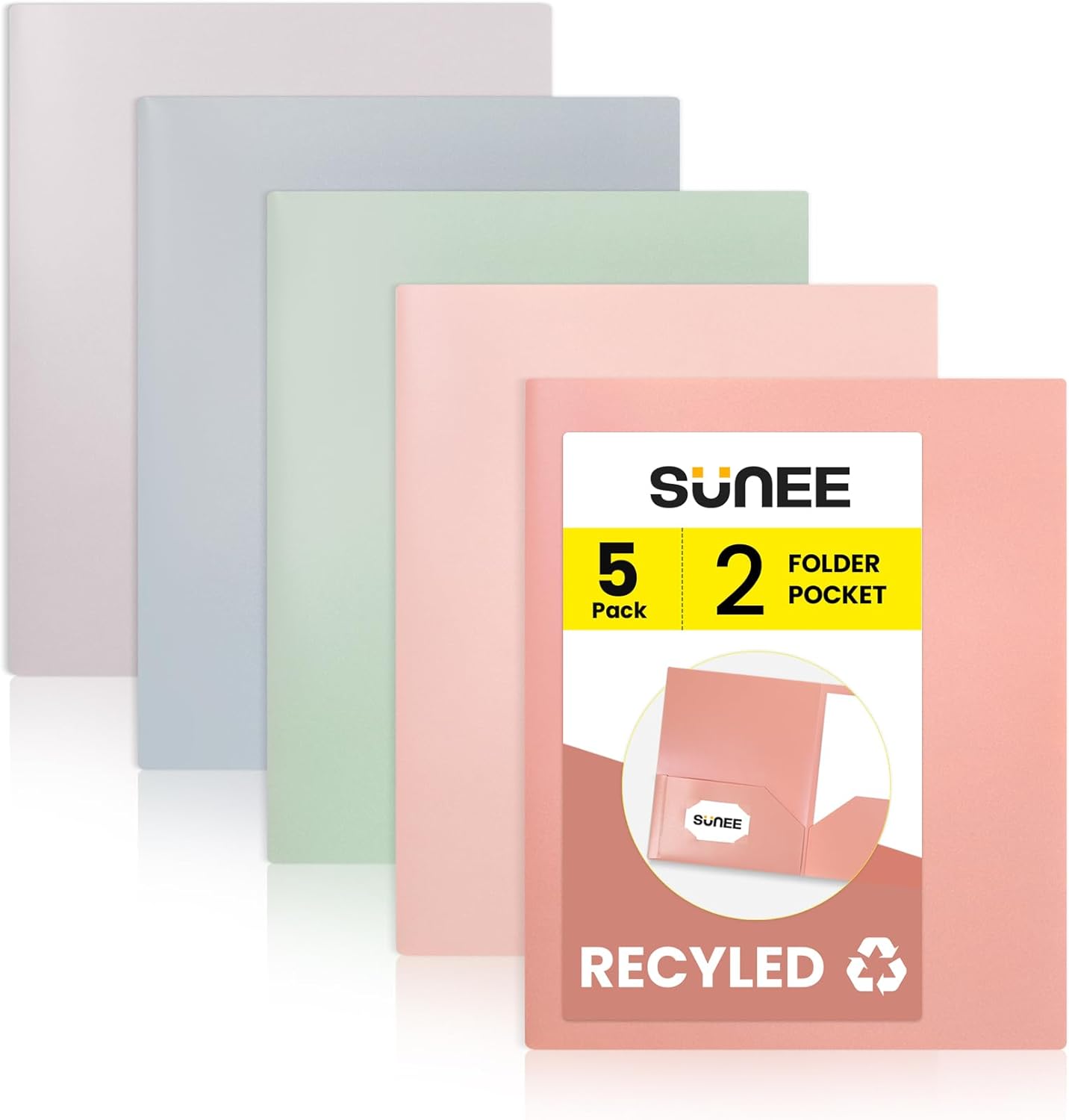 Amazon.com : SUNEE Folders with Pockets, 5 Pack Recycled File Folders Fit 8.5x11 Letter Size ...