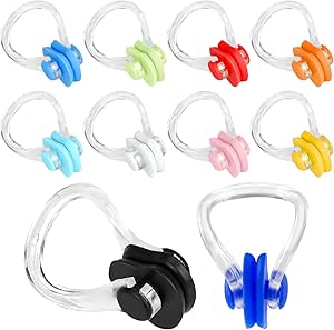 10 Pieces Swimming Nose Clip Soft Silicone Nose Clip Swim Nose Plug ...