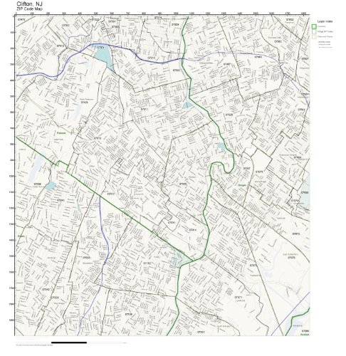 ZIP Code Wall Map of Clifton, NJ ZIP Code Map Laminated: Amazon.com ...