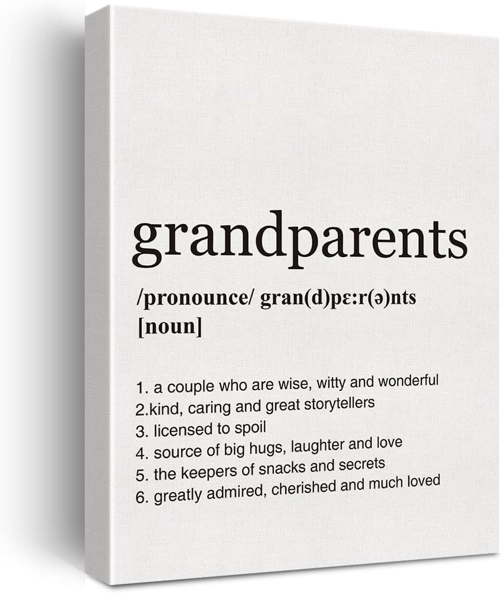 Amazon.com: Grandparents Definition Canvas Print Wall Art Poster Size ...