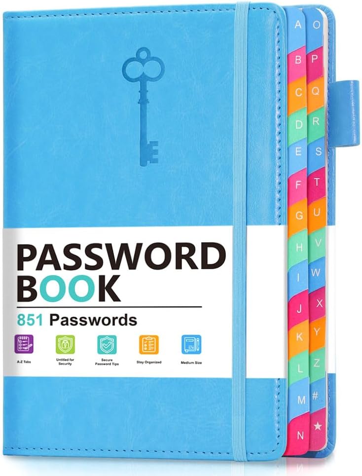 Amazon.com : hi!SCI Password Keeper Book with Colorful Alphabetical ...