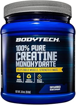 Amazon.com: BODYTECH 100% Pure Creatine Monohydrate Powder (18 oz ...