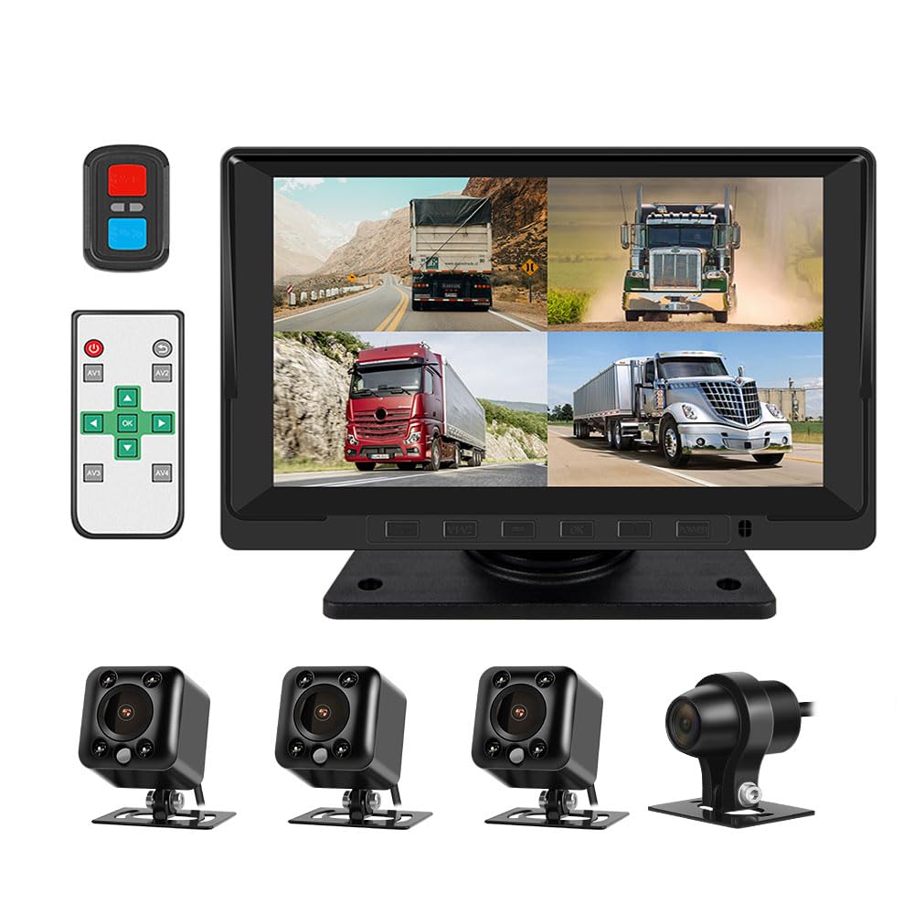 Amazon.com: VSYSTO 4CH Backup Camera, 7'' Monitor 1/2/3/4 Split Screen ...