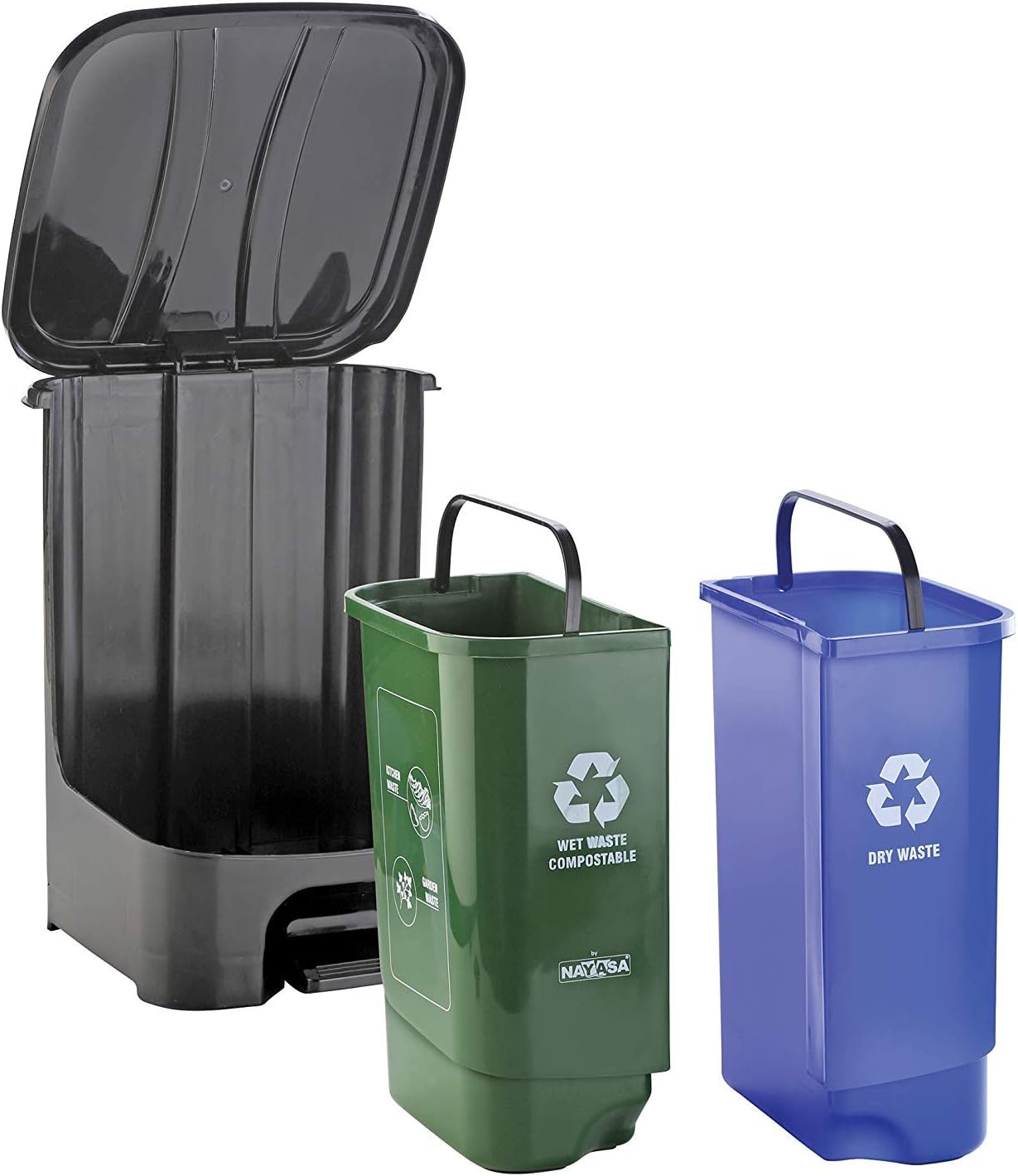 Livshine Plastic Step-On Twin Color Dustbin for segregation of dry and ...