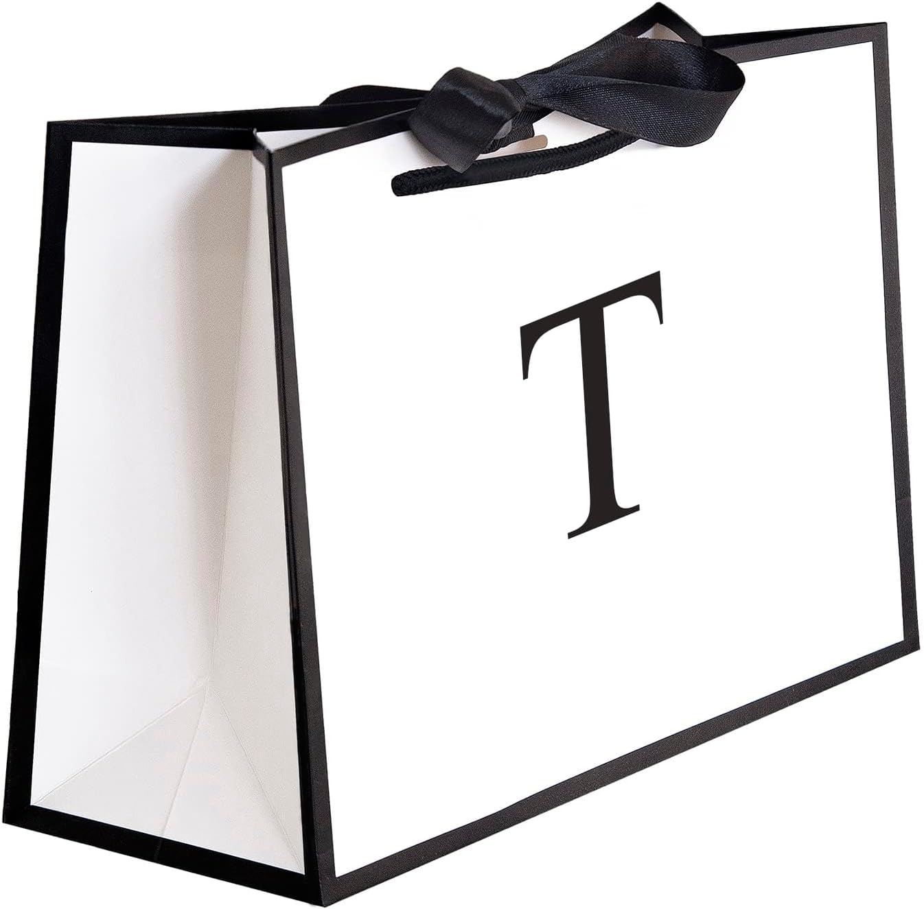 Amazon.com: QLSKO Initial Gift Bag with Bow Ribbon Personalized ...