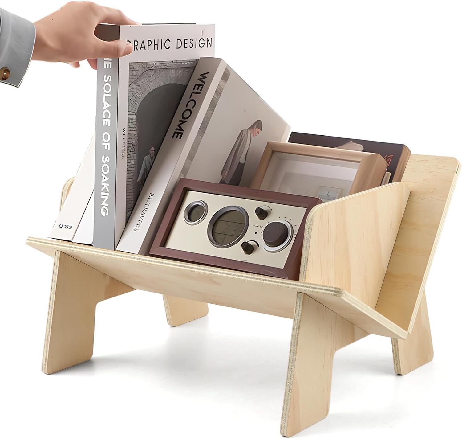 Amazon.com: homfanseec Wooden Tabletop Bookshelf, Tabletop Mini ...