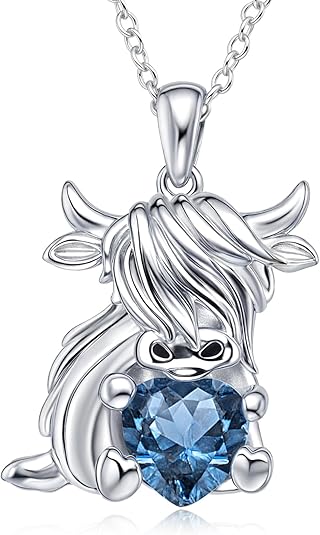 Amazon.com: Valentines Day Gifts for Her Highland Cow Necklace for ...