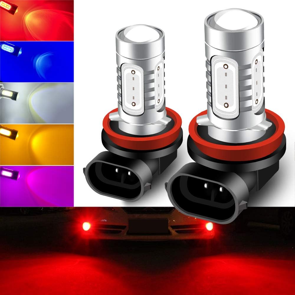 Amazon.com: KaiDengZhe 2pcs SUPER Bright Red H11/H8 LED Bulbs for Fog ...