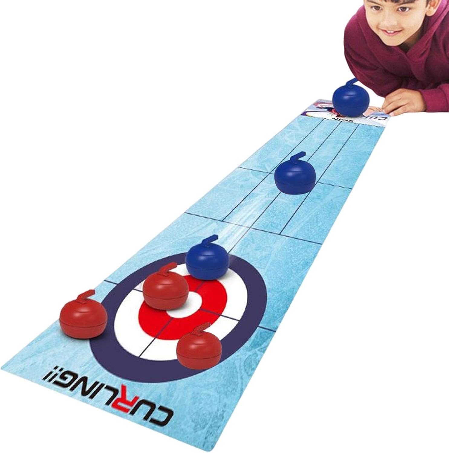 mantong Curling Tabletop Game | Indoor Curling Games Kit for Floor ...