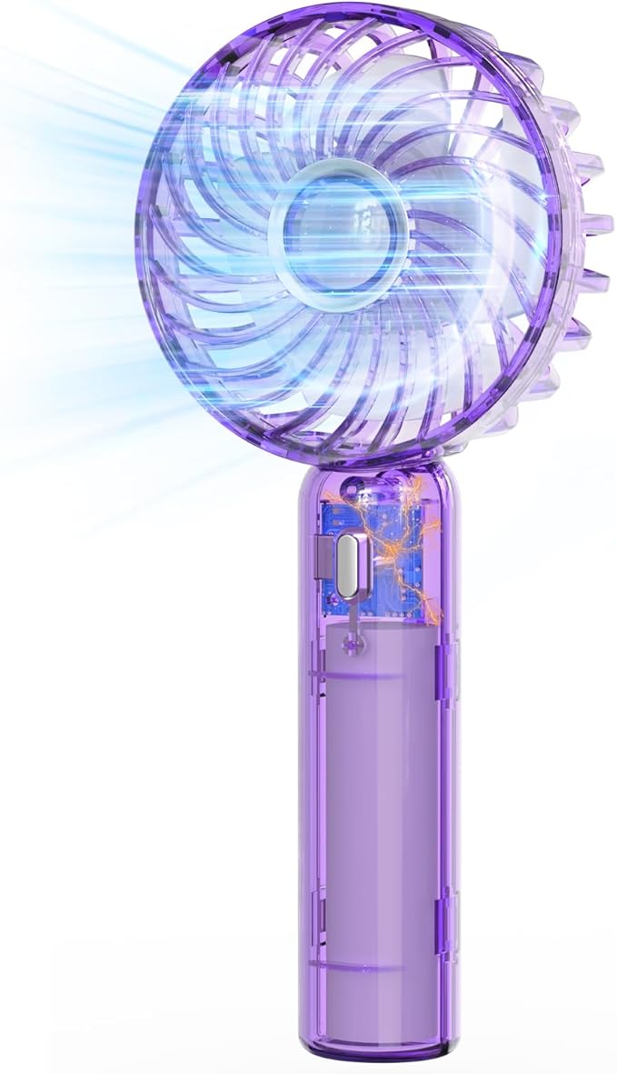 Amazon.com: Portable Mini Handheld Fan,Transparent Design Small Fan ...