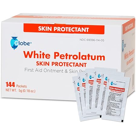 Amazon.com: Globe (Box of 144 White Petrolatum, Petroleum Jelly for Dry ...