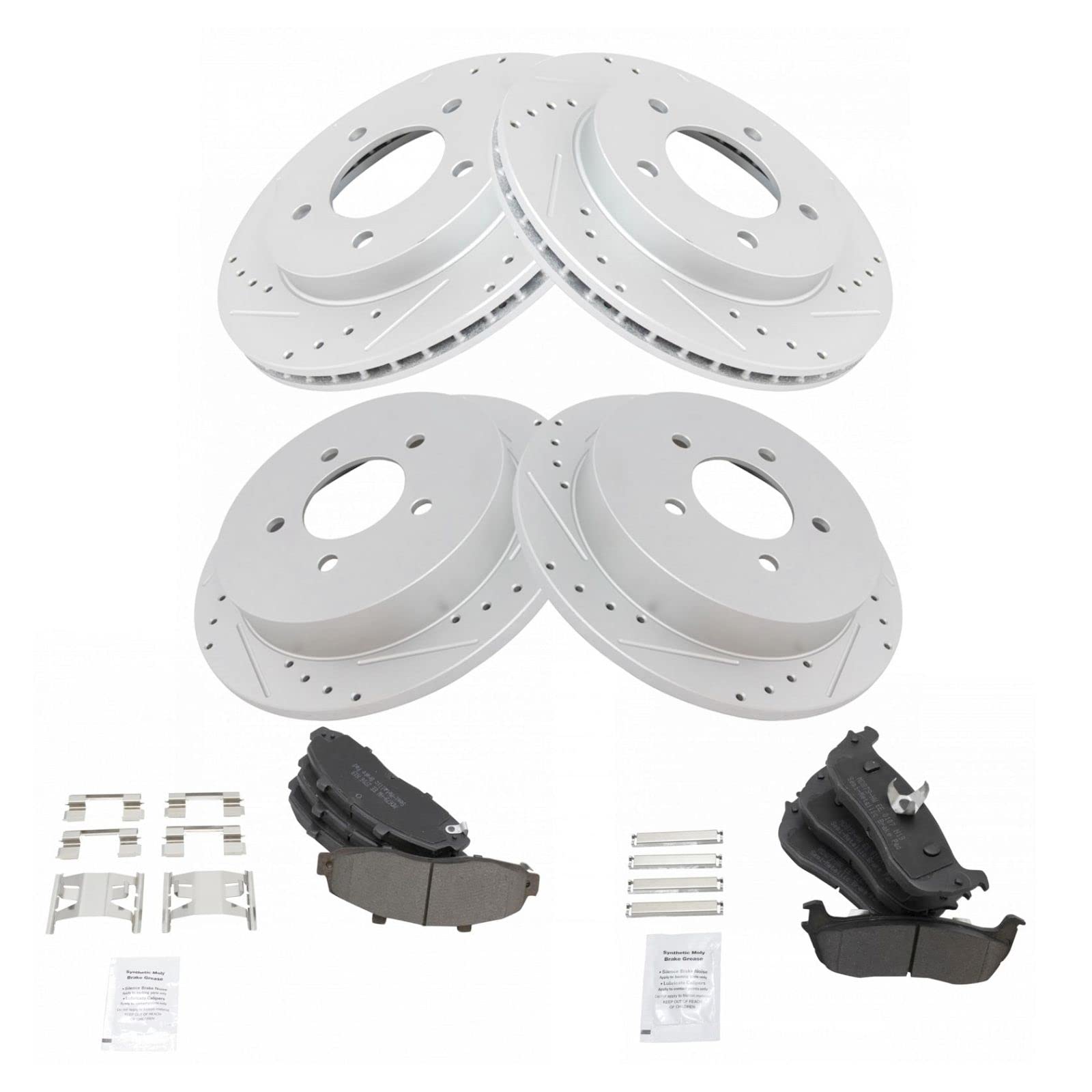 Amazon.com: Front and Rear Performance Brake Pad & Rotor Kit Brake Pads ...