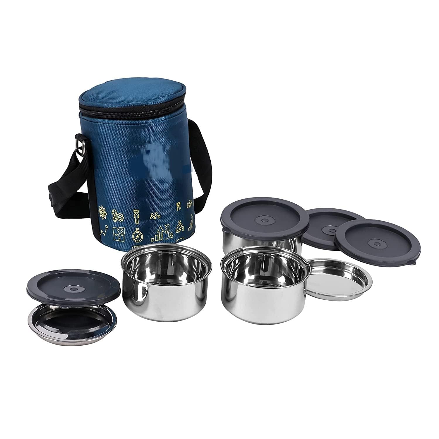 Buy Mumma's LIFE Stainless Steel Lunch Box 3 Containers Lunch Box With ...