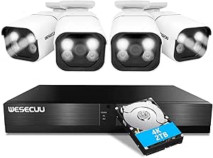 Amazon.com : 4K PoE Security Camera System,Wesecuu 8CH 4K NVR Recorder ...