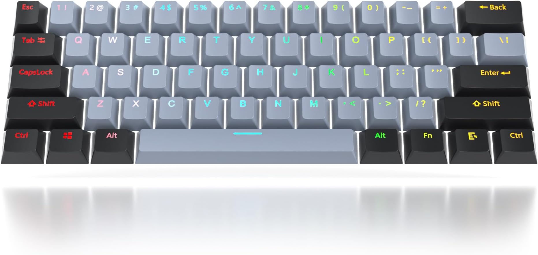 Amazon.com: Guffercty kred 61-Keys PBT 60% Keycaps 60 Percent Shine ...