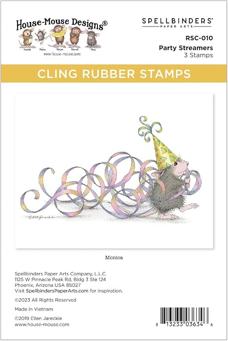 Amazon.com: Spellbinders RSC-010 Party Streamers Cling Rubber Stamp Set ...