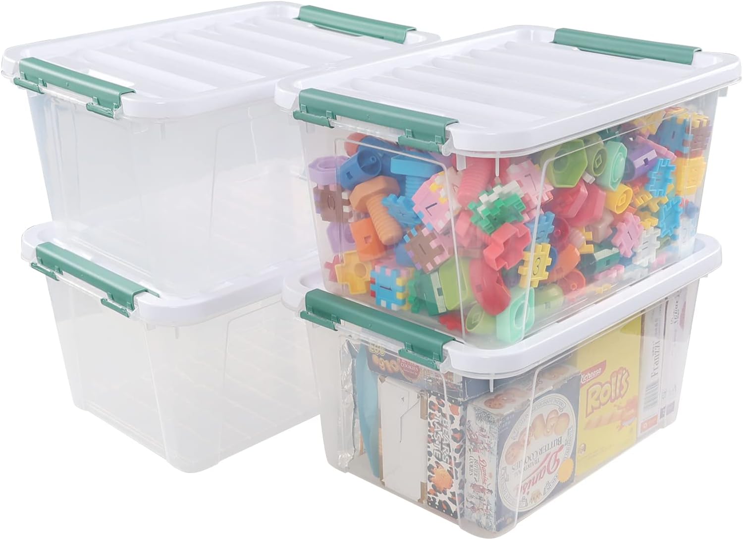 Amazon.com - Innouse 6 Pack Plastic Latch Storage Box, 20 Qt Storage ...
