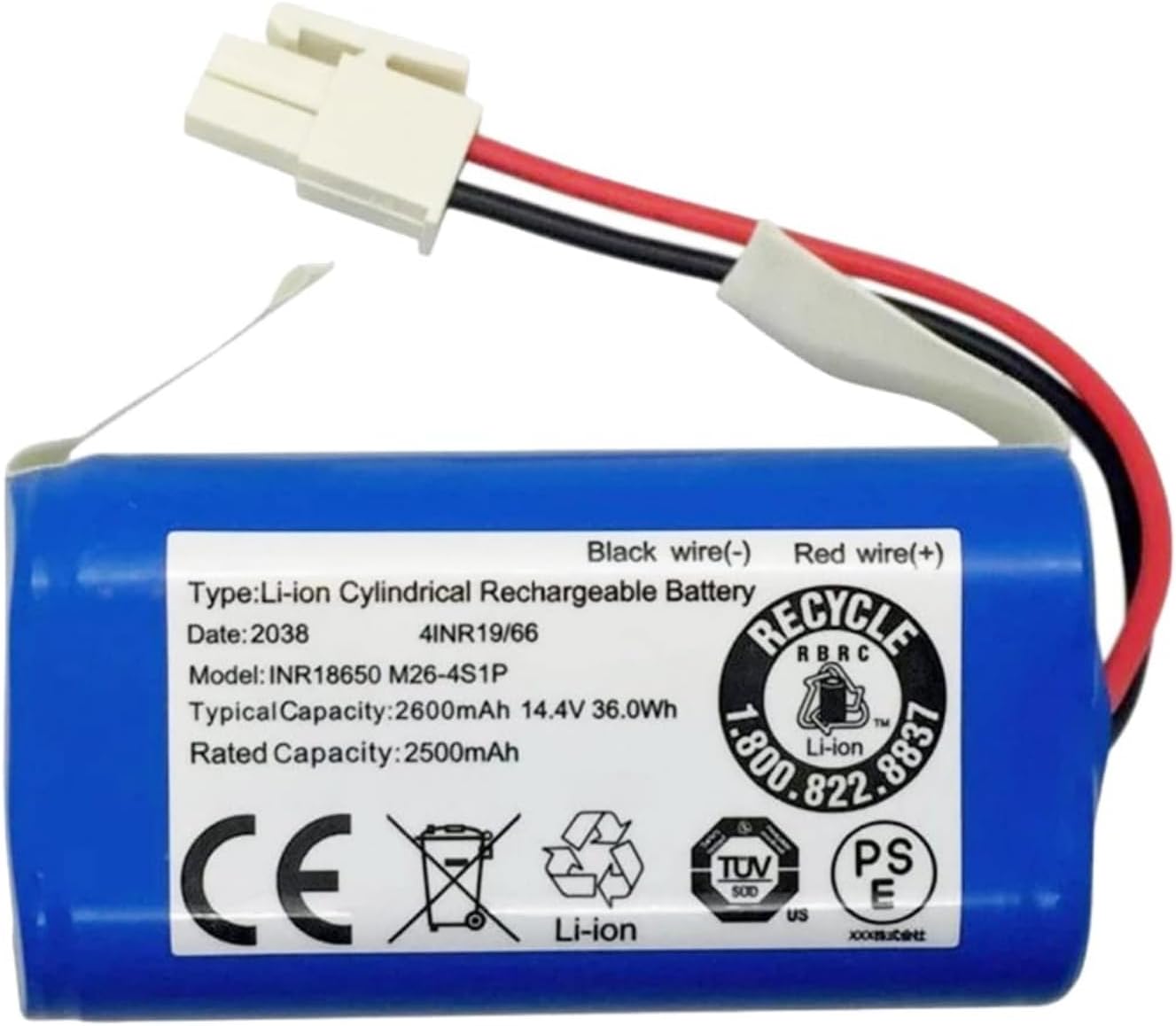 Batterie de rechange 14,4 V/14,8 V pour aspirateurs robots 2600 mAh ...