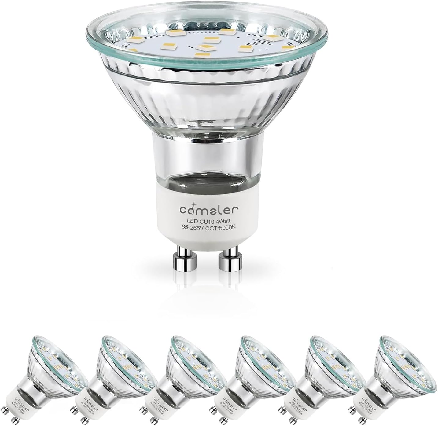 comzler GU10 LED Bulb Dimmable, 50W Halogen Equivalent GU10, 5000K ...