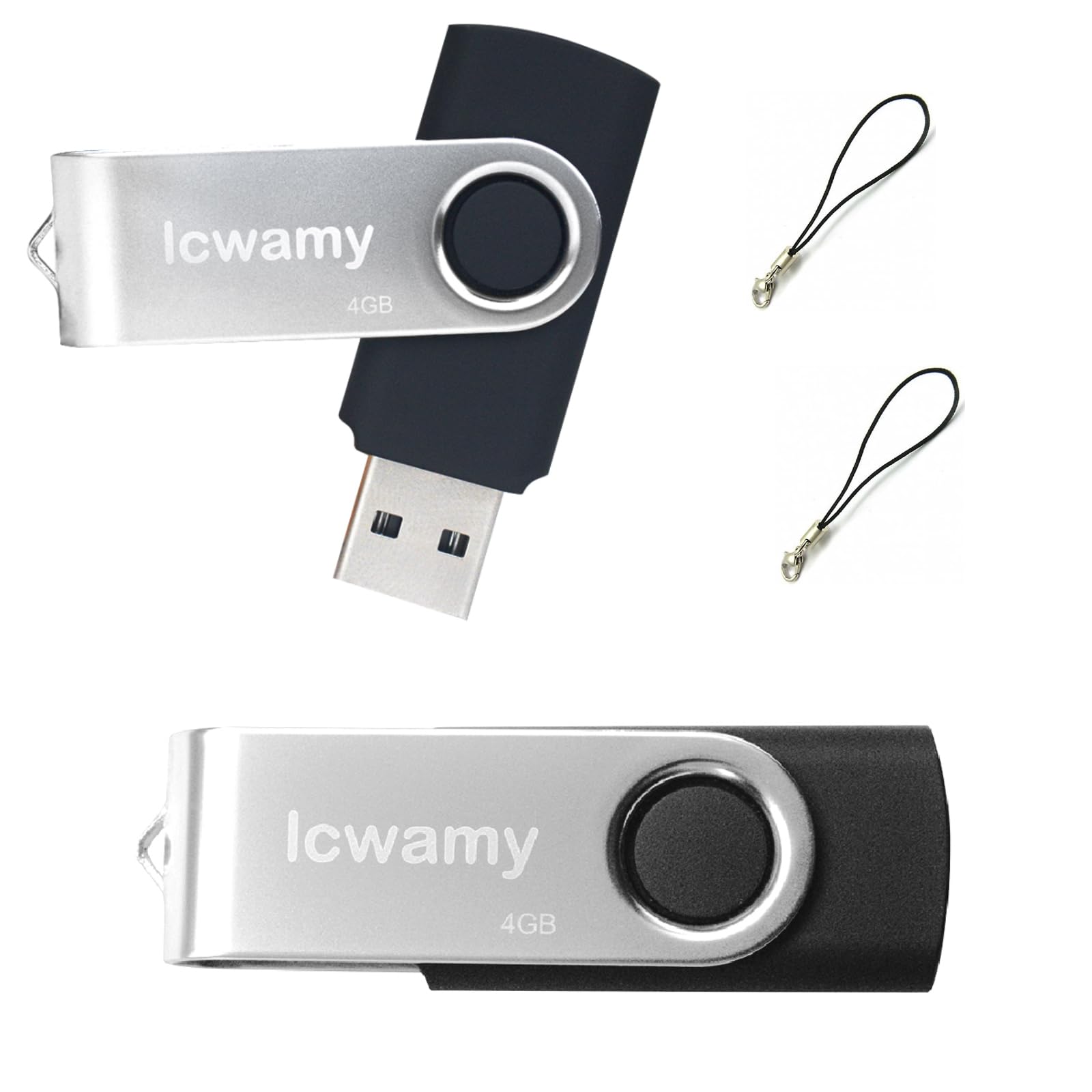 lcwamy USB 4GB USB Flash Drive 2 Pack Bulk Swivel USB Flash Drives 4GB ...