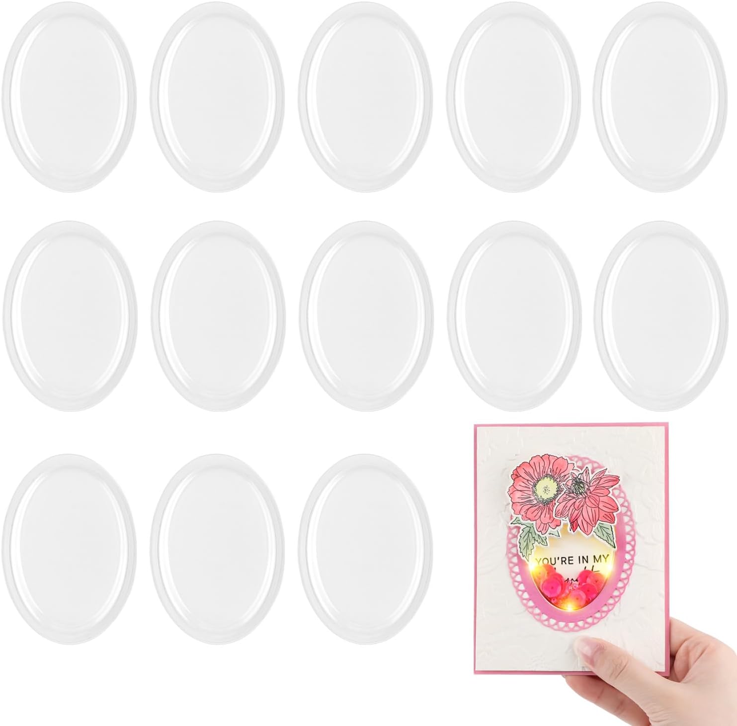 Amazon.com: 20Pcs Clear Ellipse Dimensional Shaker Domes Plastic Clear ...