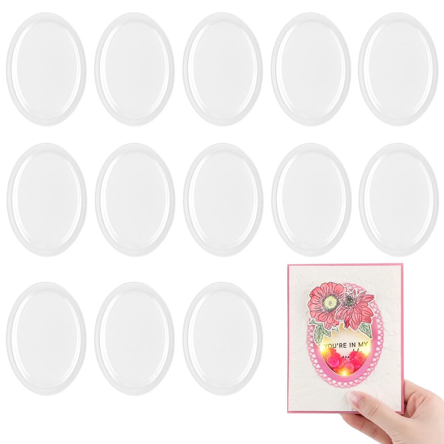 Amazon.com : 20Pcs Clear Ellipse Dimensional Shaker Domes Plastic Clear ...