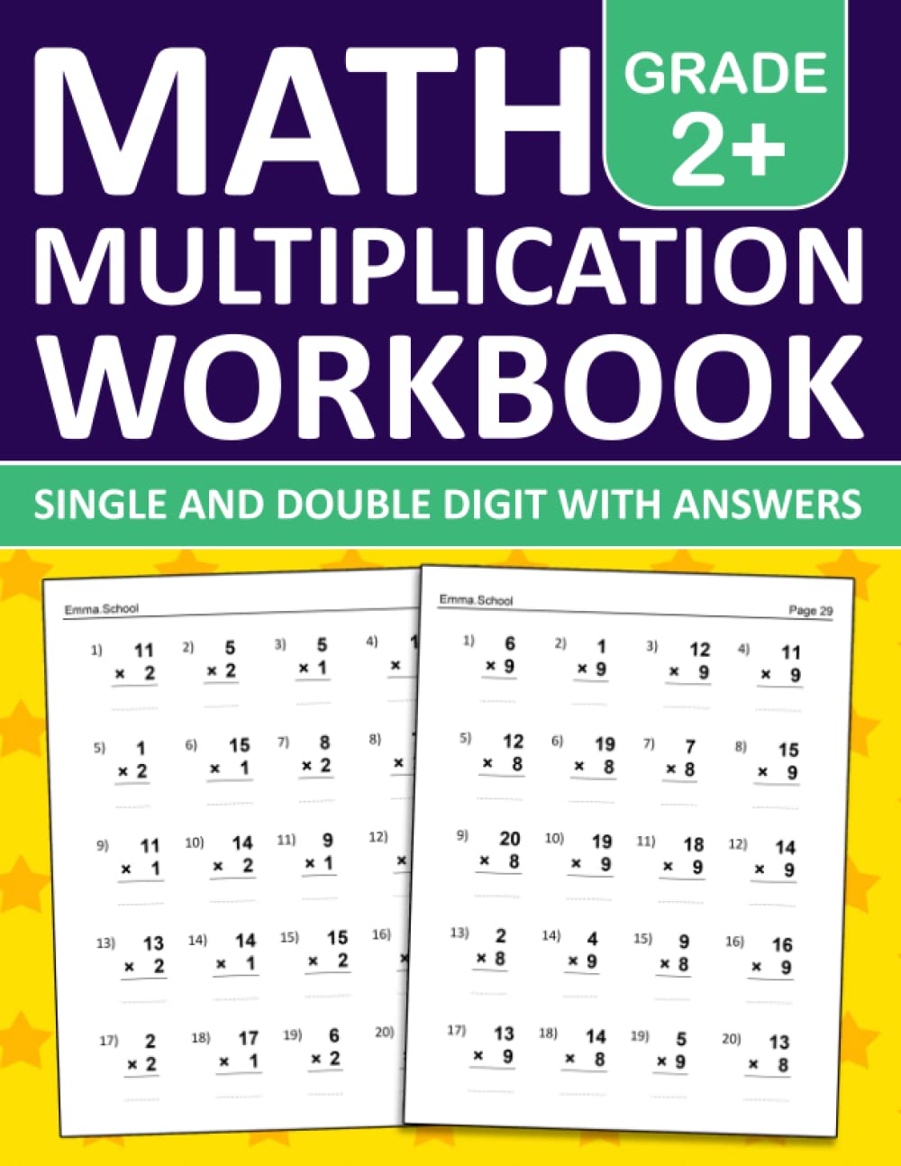 Math Workbook Multiplication For Grades 2+ | Single Digit And Double ...