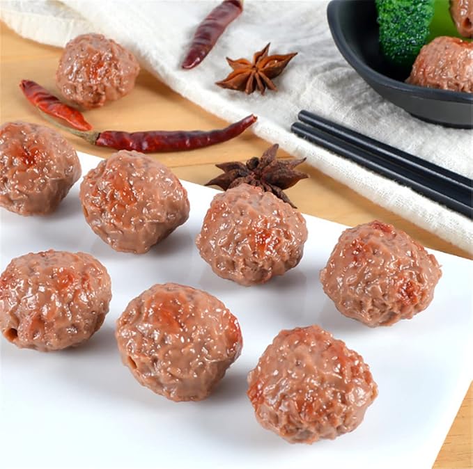 Amazon.com: Skyseen 6pcs Artificial Lifelike Meatballs Fake Simulation ...