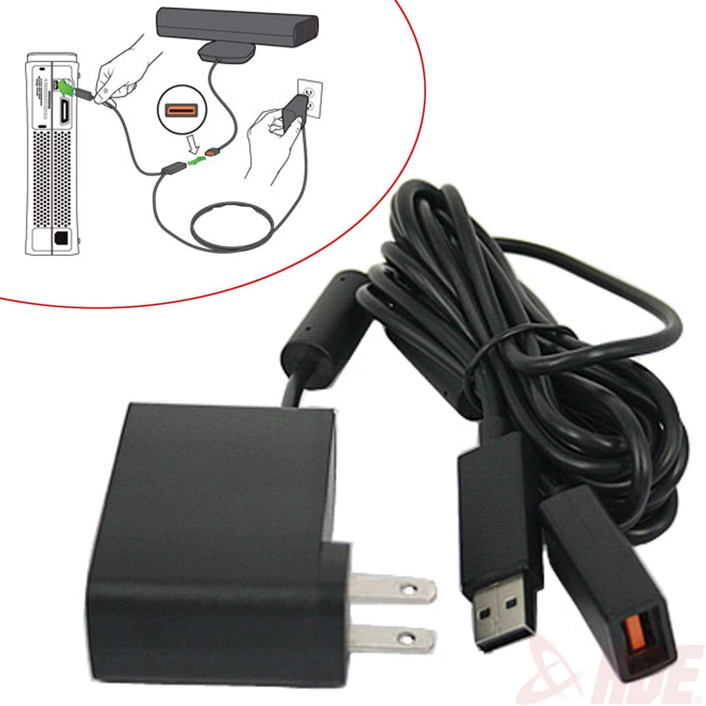 Amazon.com: USB AC Adapter Power Supply Cord for Xbox 360 Kinect Sensor ...