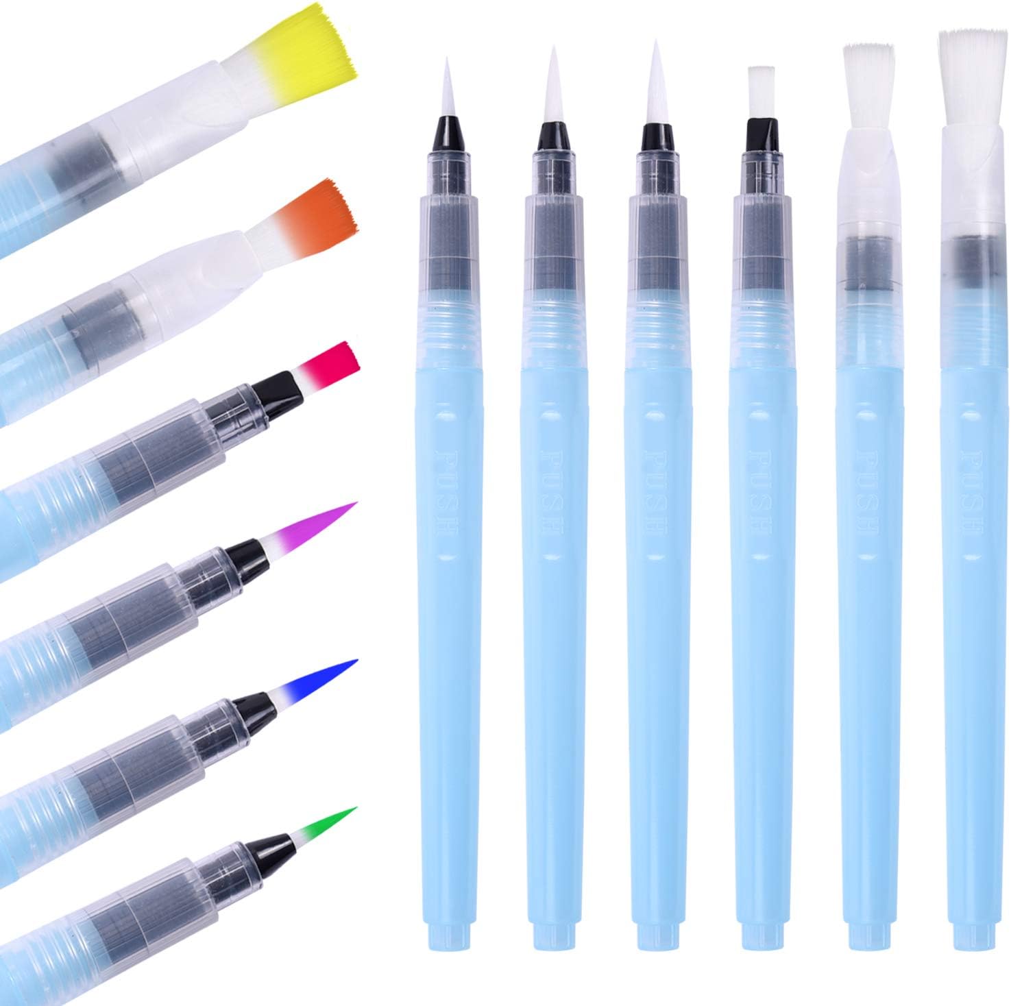 Amazon.com: 6 Pcs Watercolor Brush Pens, Water Brush Pens Water Brushes ...