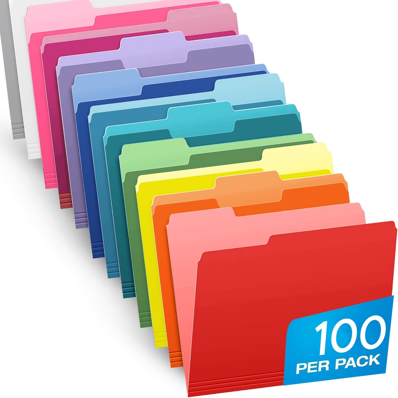 Amazon.com : EOOUT 36pcs File Folders Letter Size, 12 Assorted Colors ...