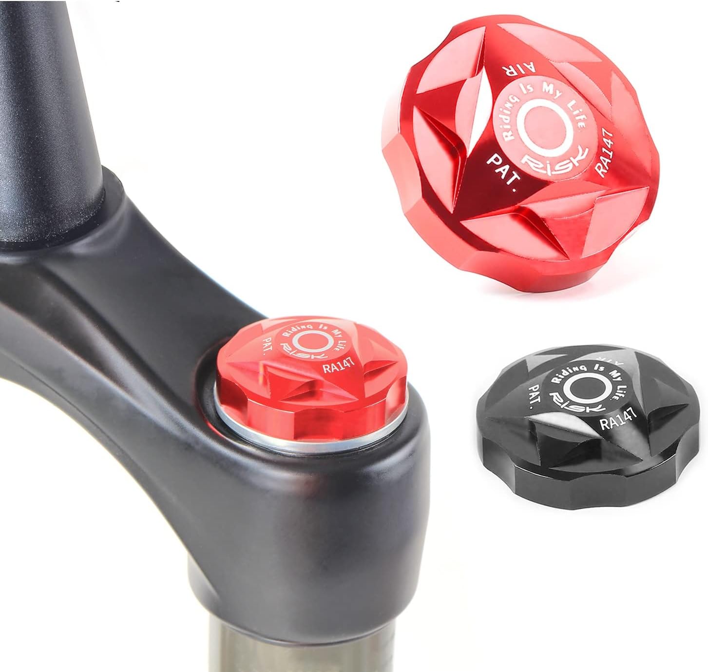 Amazon.com: ALEOED Bicycle Front Fork Cap Suspension Cover Aluminum ...