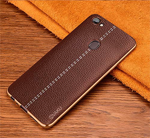 Vorson® Back Cover for Oppo F7 Lexza Series Double Stitch Leather Shell ...