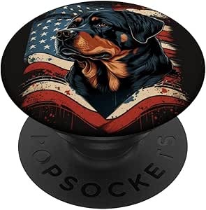 Amazon.com: Rottweiler Dog Patriotic Vintage American Flag Rottweiler ...