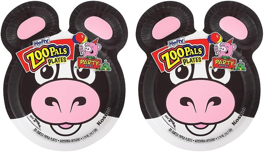 Amazon.com: Hefty Zoo Pals Party Edition Paper Plates for Kids ...