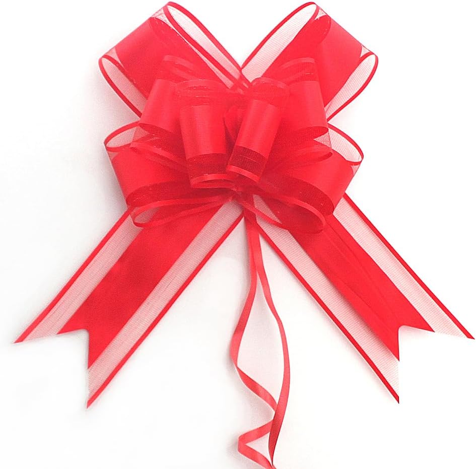 Amazon.com: 10PCS Large Pull Bows,red Bows for Gift Wrapping,Organza ...