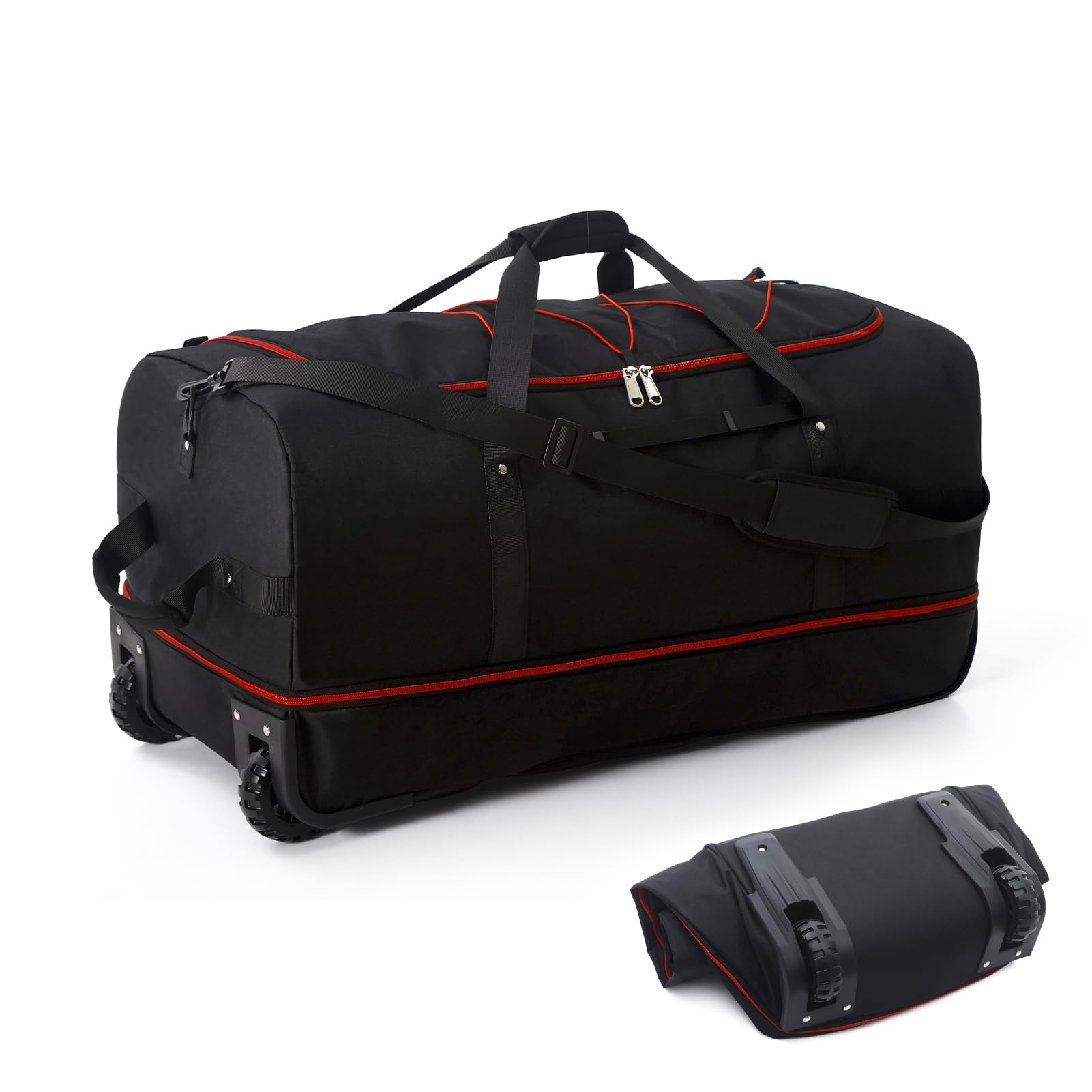 Romatime 32" 110L Expandable 140L Soft-Sided Rolling Duffle Bag ...